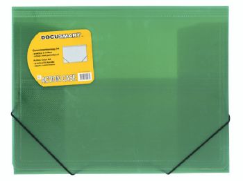 Plastmappe bnt Docusmart grøn m/3 klapper